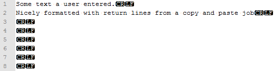 Remove Multiple CR LF Characters From The End Of Text Strings In SQL 